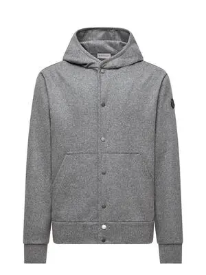 Moncler Wool Blend Zip-up Hoodie - Grey