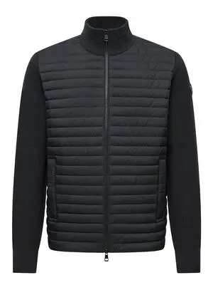 Moncler Padded Wool And Cashmere Zip-up Cardigan - Blue