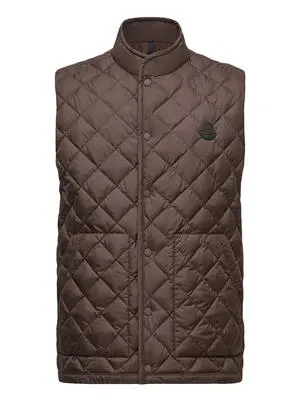 Moncler Lycope Diamond-quilted Down Vest - Brown