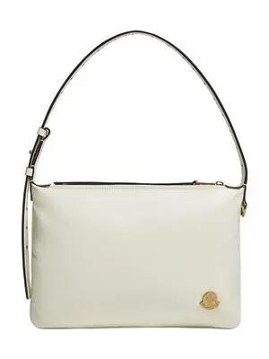 Moncler Vetta Nappa Leather Shoulder Bag - White