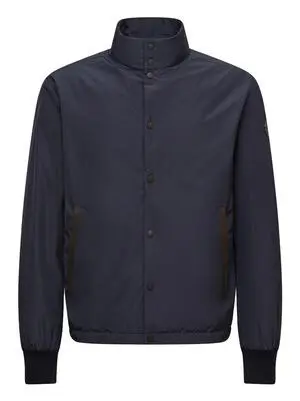 Moncler Lanques Leather-trimmed Down Jacket - Blue