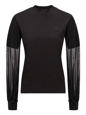 Moncler Tulle Long Sleeve Top - Black