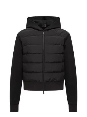 Moncler Padded Cotton Zip-up Hoodie - Black