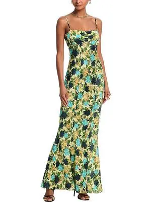 Saloni Renee Long Dress - Lantana