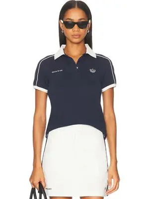ADIDAS ORIGINALS X Sporty & Rich Polo Tee - Night Navy
