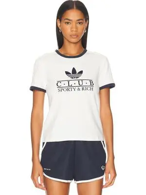 ADIDAS ORIGINALS X Sporty & Rich Graphic Tee - Core White & Night Navy
