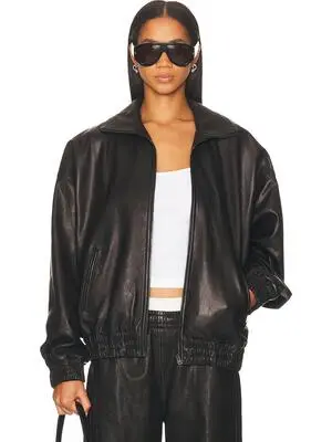 Acne Studios Lemmy Crop Leather Jacket - Black
