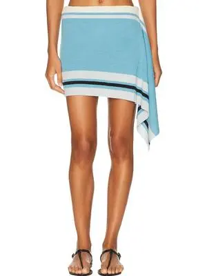 Christopher Esber Straccio Knitted Extension Drape Mini Skirt - Cielo Blue & Multi