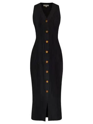 MICHAEL KORS V-Neck Ribbed Dress