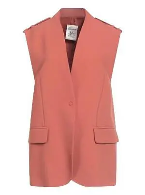 SEMICOUTURE Sleeveless Single-breasted Blazer - Red