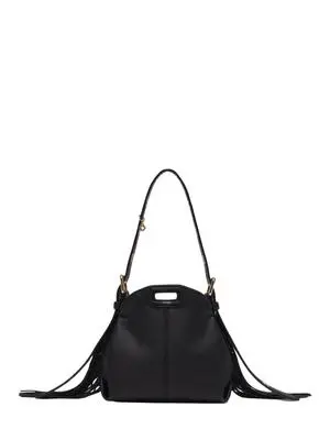 Maje Miss M Micro Leather Bag - Black