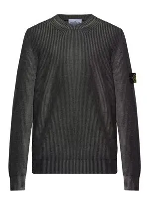 Stone Island Logo-patch Knit Sweater - Grey