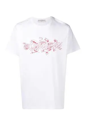 Givenchy Schematics Logo Print T-shirt - White