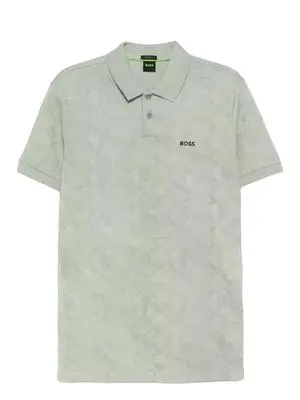 BOSS Geometric-pattern Polo Shirt - Green