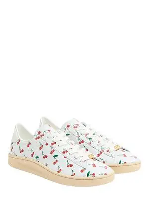 Valentino Garavani Leather Printed Lace-up Sneakers - White Multi