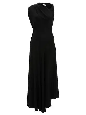 Victoria Beckham Sleeveless Draped Midi Dress - Black