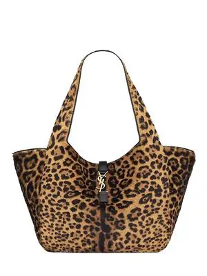 Saint Laurent Le 5 A 7 Bea Pony Hair Shoulder Tote Bag - Earth/black