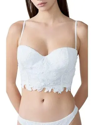 ETAM Promesse Embroidered Bustier - Ecru