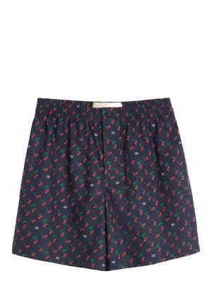 Valentino Garavani Printed Cotton Shorts - Blue