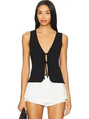 Show Me Your Mumu Time Out Tie Top - Black