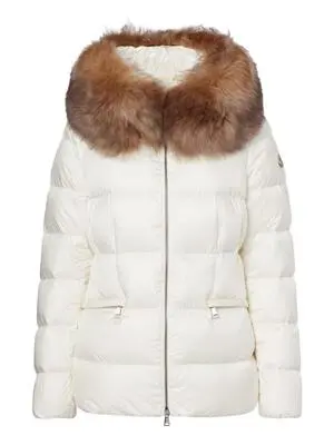 Moncler Boed Shearling-trimmed Down Jacket - White