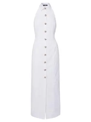 Balmain Open-back Buttoned Shirt Dress - White