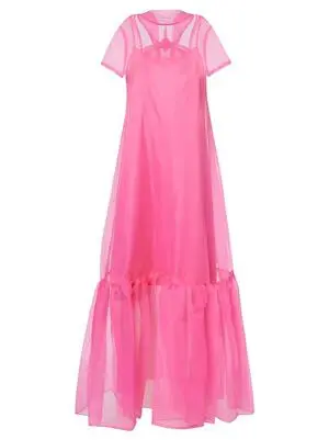 Staud Tiered Tulle Gown - Pink