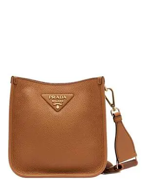 Prada Mini Leather Shoulder Bag - Brown