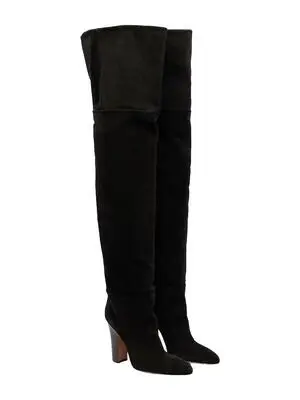 Paris Texas Lavinia Suede Over-the-knee Boots - Black
