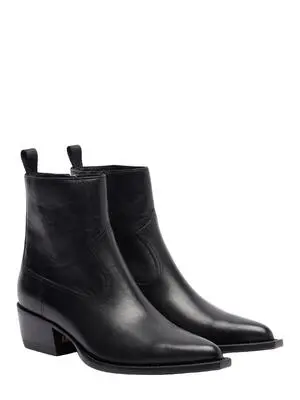 GOLDEN GOOSE Debbie 45 Leather Ankle Boots - Black