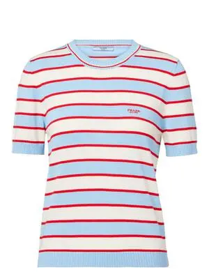 Prada Knitted Striped Cotton Top - Multicoloured