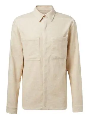 Rick Owens Cotton And Linen Corduroy Overshirt - Beige
