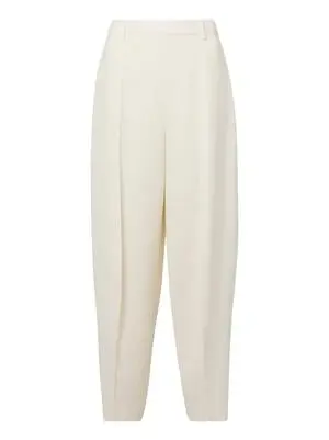 Loro Piana Bob Linen Crêpe Tapered Pants - White