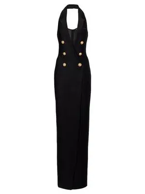 Balmain Halterneck Open-back Blazer Dress - Black