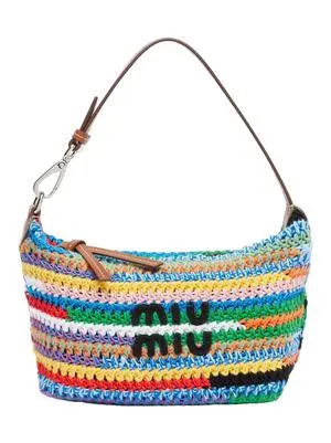 Miu Miu Logo Crochet Shoulder Bag - Multicoloured