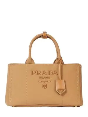 Prada Jardiniere Medium Canvas Tote Bag - Brown