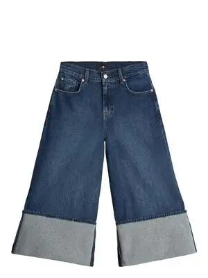7 FOR ALL MANKIND 7 For All Mankind Cuffed Denim Culottes