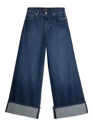 7 For All Mankind Mankind Marie Cuffed Wide Leg Jeans - Multicolor