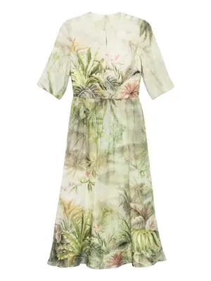 Elie Saab Safari-print Dress - Green