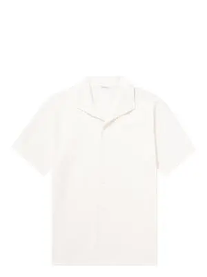 Sunspel Convertible-collar Cotton-piqué Polo Shirt - Neutrals