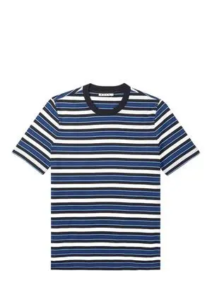 Marni Striped Cotton-jersey T-shirt - Blue