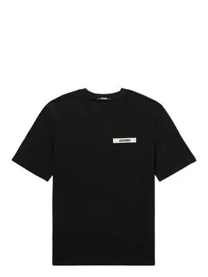 Jacquemus Logo-appliquéd Cotton-jersey T-shirt - Black
