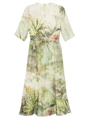 Elie Saab Safari-print Dress - Green