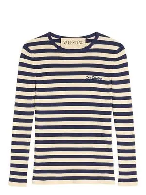 Valentino Garavani Striped Knit Top - Brown Blue