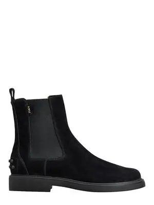TOD'S Gomma Suede Ankle Boots Nero