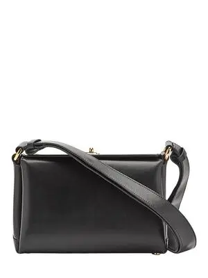 Plan C Small Folded Vitello Leather Shoulder Bag - Black