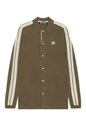 Palm Angels Monogram Piquet Trackshirt - Brown