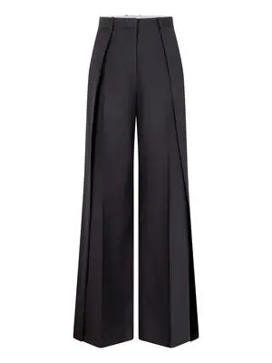 HEIRLOME Tova Wide-leg Silk-wool Trousers - Black