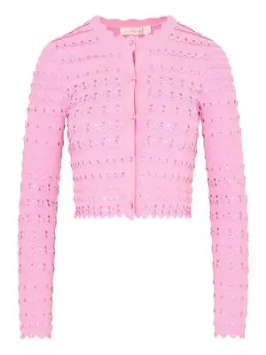 LoveShackFancy Ferris Embellished Cardigan - Pink