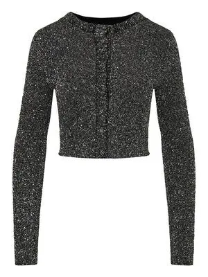 LoveShackFancy Ferra Sequined Cardigan - Black